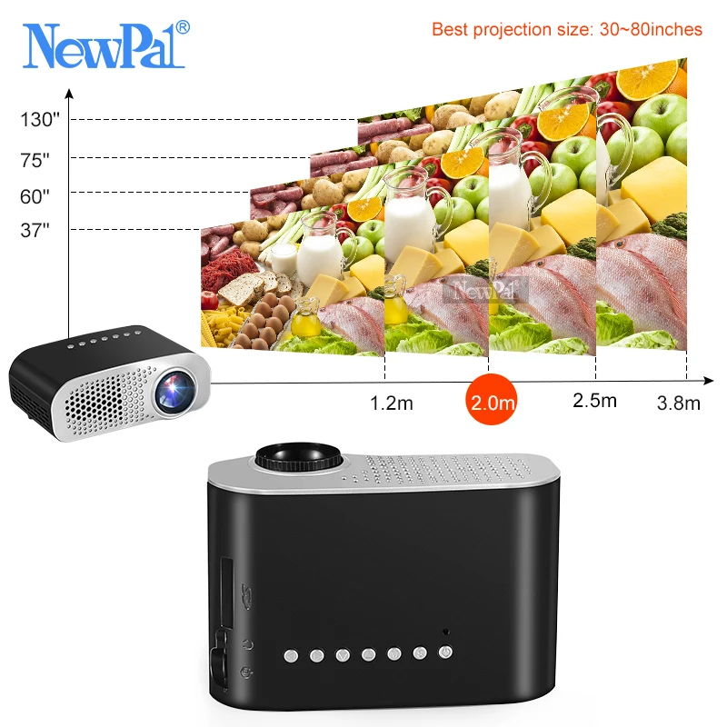 Promo Offer Newpal LED Projector GP802A Home Beamer for Kids 1920*1080P ...