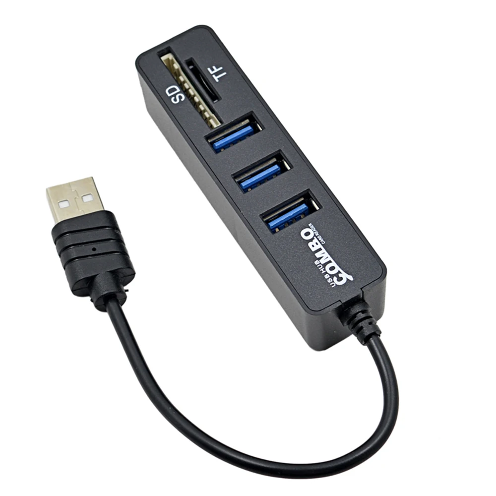 Chipal Mini 2 In 1 Combo 3 Port Usb 2 0 Hub Splitter Card Reader For Sd