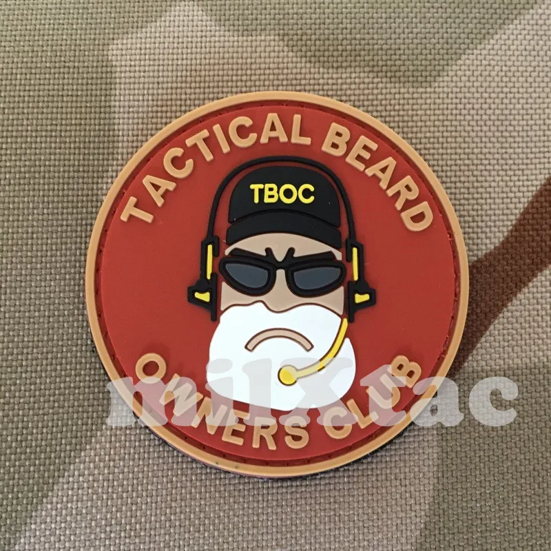 Custom Design PVC Patches Badges Tactical Beard Owners Club Wholesale from MILXTAC Patch Factory ...