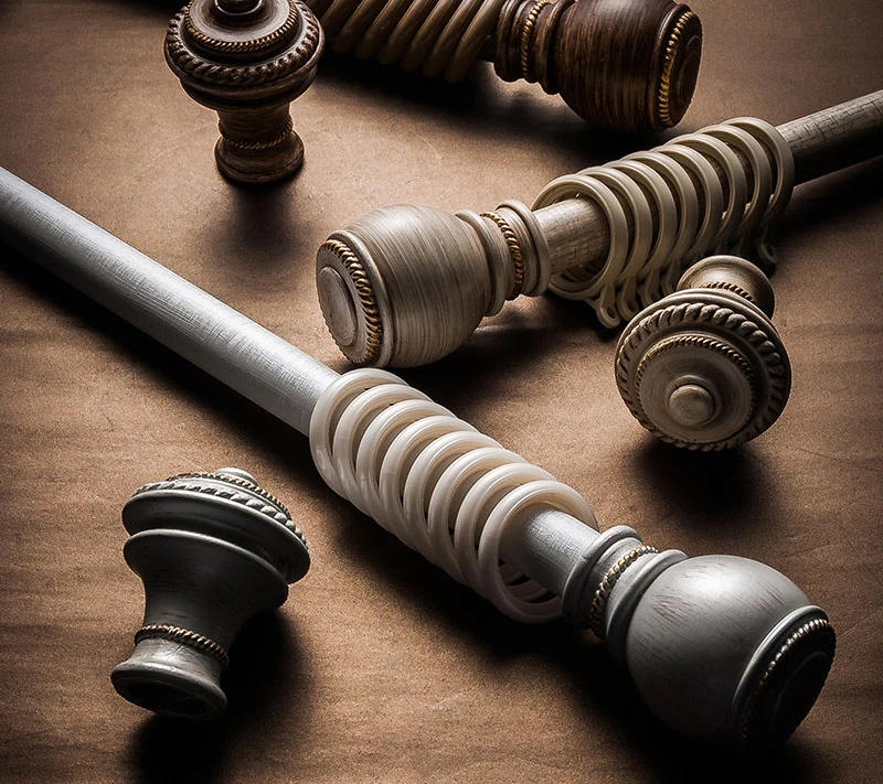 Retro Quiet Roman Rod Curtain Rod Single and Double Rod Curtain Rod ...