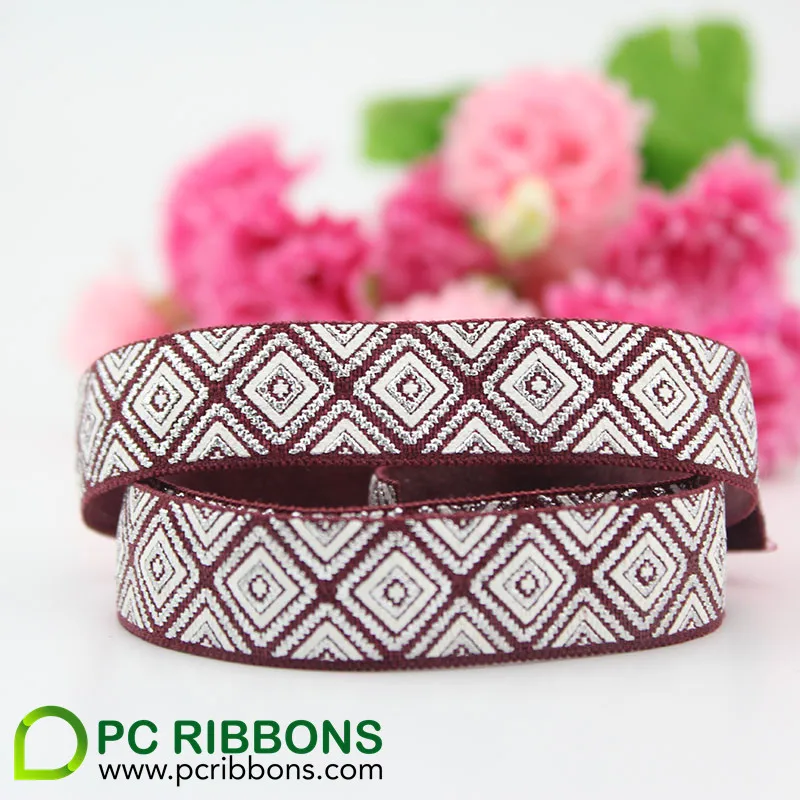 5/8" 16mm foil printed elastic fold over ribbon DIY decoration 30 yards ...