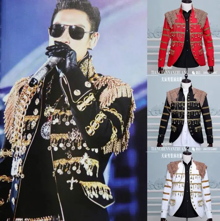 men suits tassel designs stage costumes for singers men sequin blazer ...