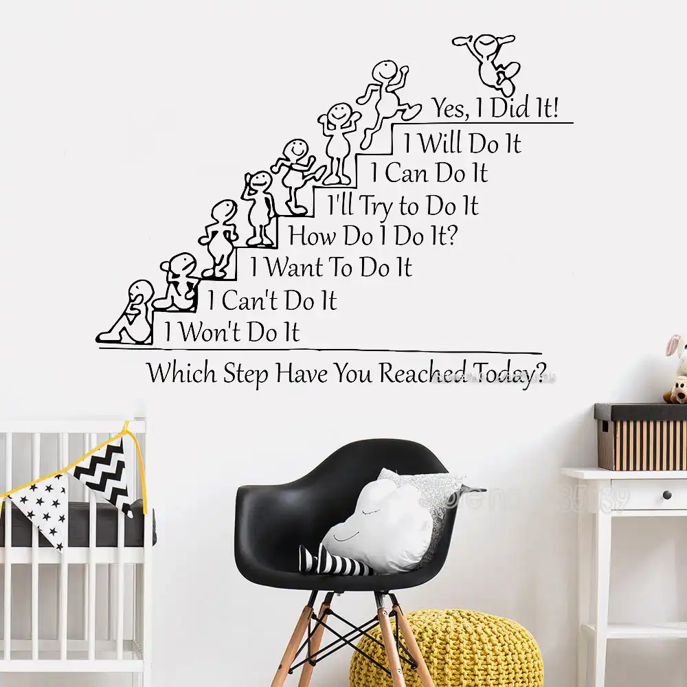 Motivation Quote Wall Decal Which Step Have You Reached Today School ...