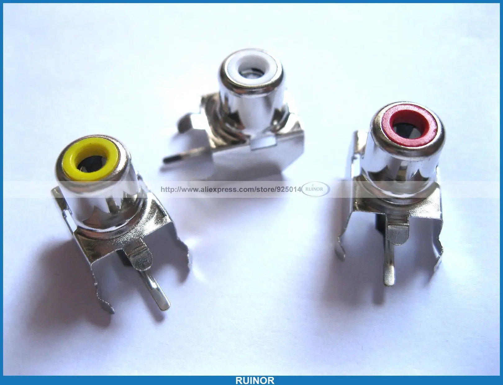 60 Pcs Av 8 4 3 Av Pin Jack 3 Color Rca Female Audio Video Av Socket ...