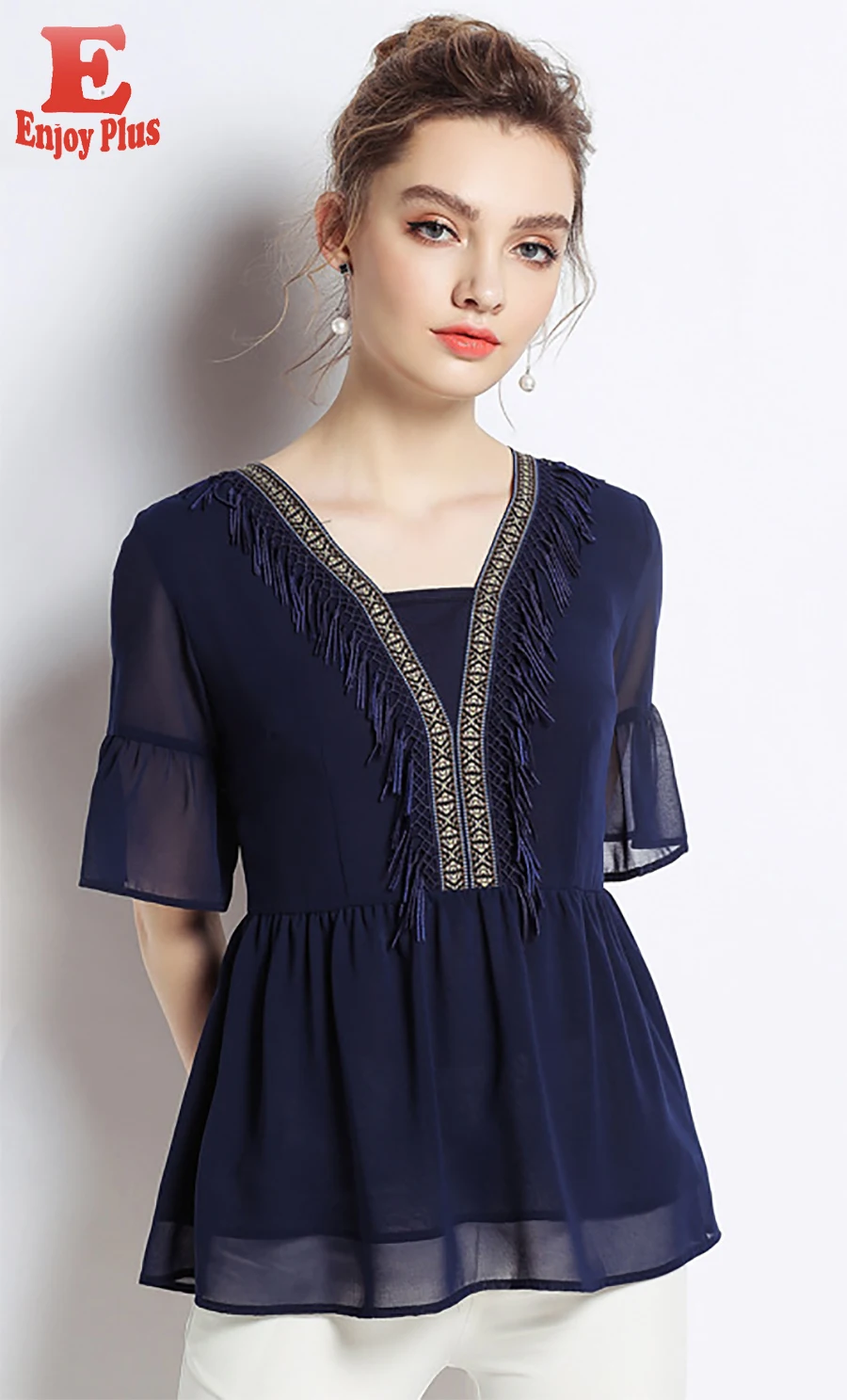 M L XL XXL 3XL 4XL 5XL Elegant New Summer 2018 Women Chiffon Blouse m-l-xl-xxl-3xl-4xl-5xl-elegant-new-summer-2018-women-chiffon-blouse