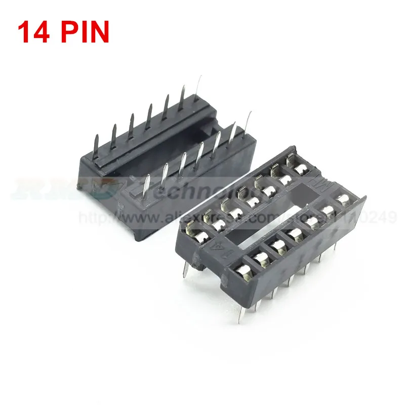 14pin Ic Seat 14pin 2.54 Mm Pin Pitch Ic Socket Chip Base Ic Sockets ...