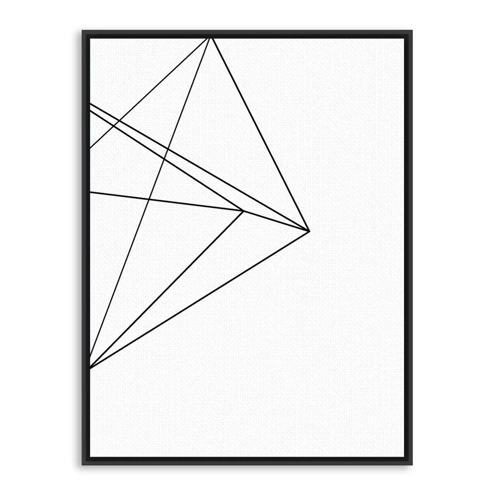 Modern Abstract Black White Geometric Shape A4 Poster Print Minimalist ...