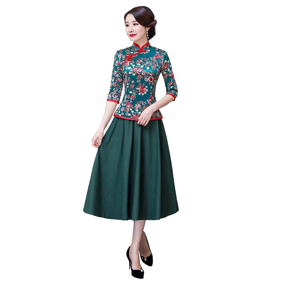 Shanghai Story Chinese Traditional Clothing Set Floral Chinese ...