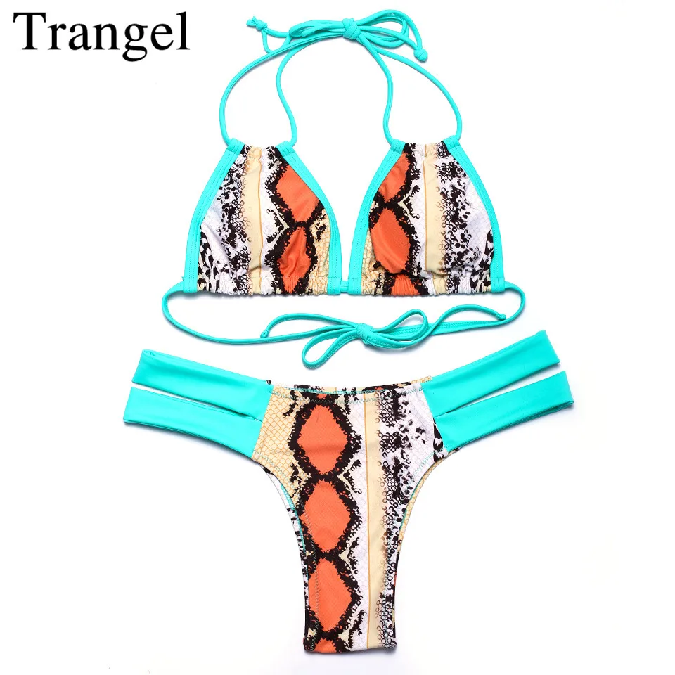 Trangel Bikini 2019 Sexy Women Swimwear Leopard Print Bikini Halter