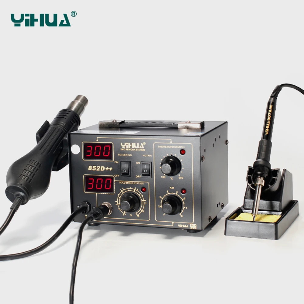 YIHUA 852D++ 700W Rework Station Soldering iron Hot Air Rework Station ...