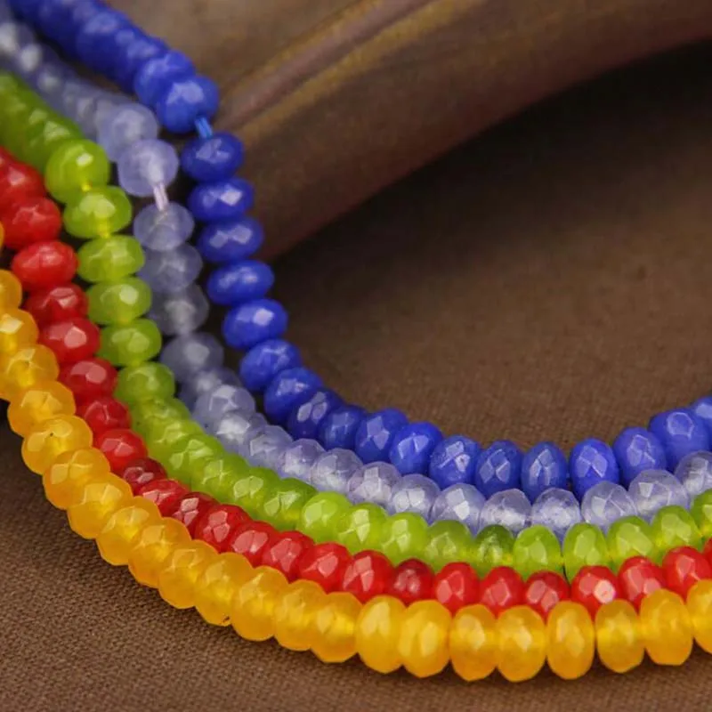 Buy 1 Strand 4x6mm Faceted Jades Beads Multi Colors