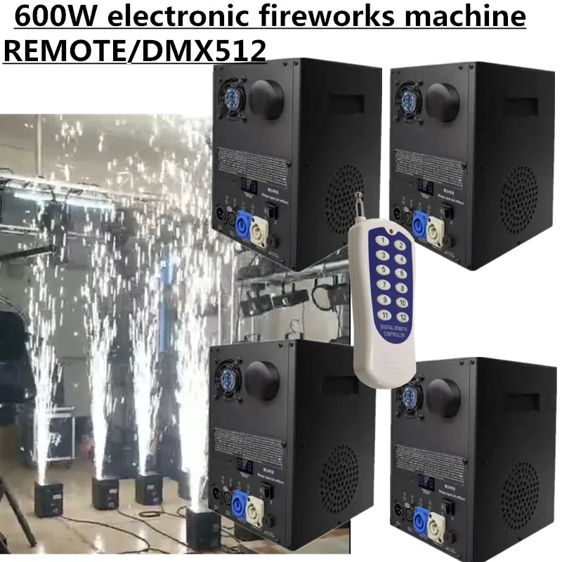 4pcs / 600W electronic fireworks machine, remote / dmx 512 flame ...