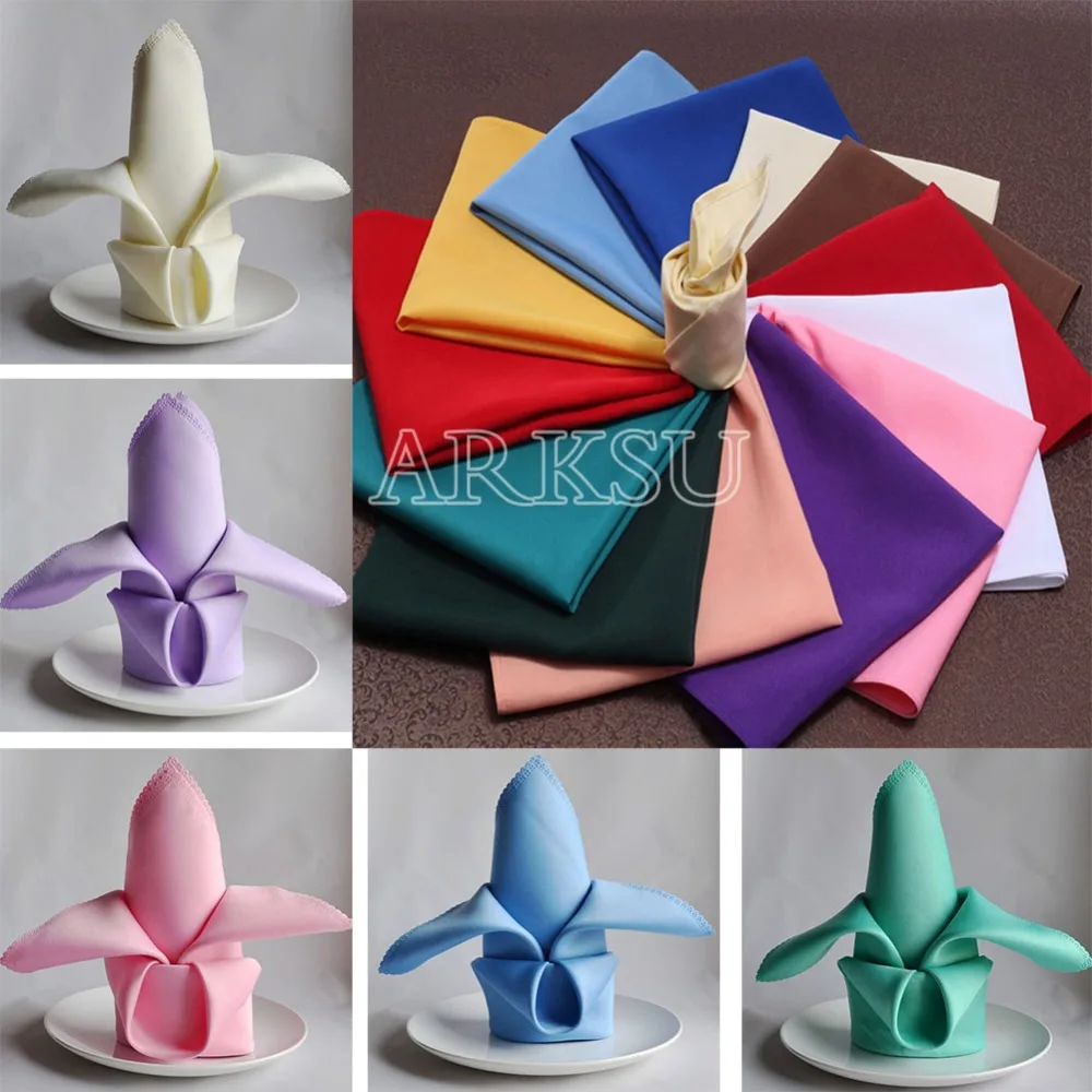 50pcs 12*12inch Table Napkins Pocket Handkerchief for Wedding Banquet ...