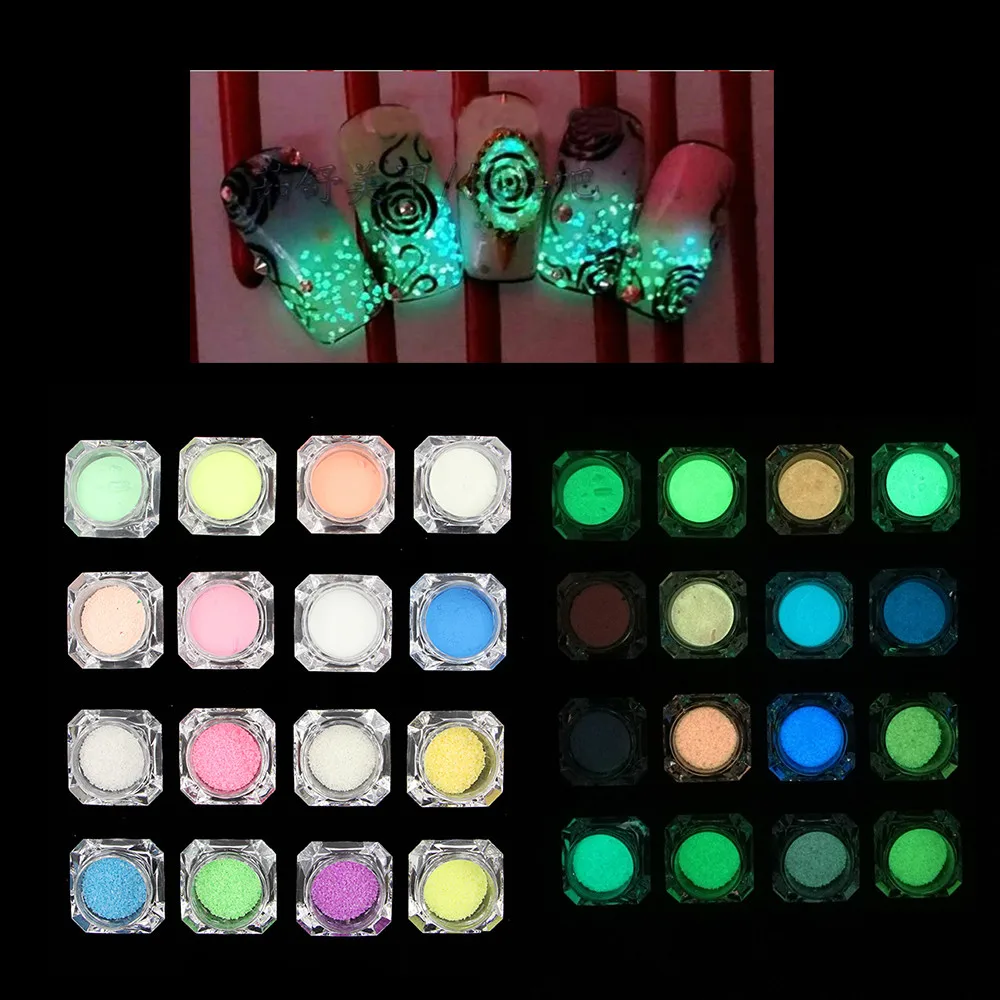 1Pcs Night Light Glow in The Dark Nail Art Luminous Powder Glitter For ...