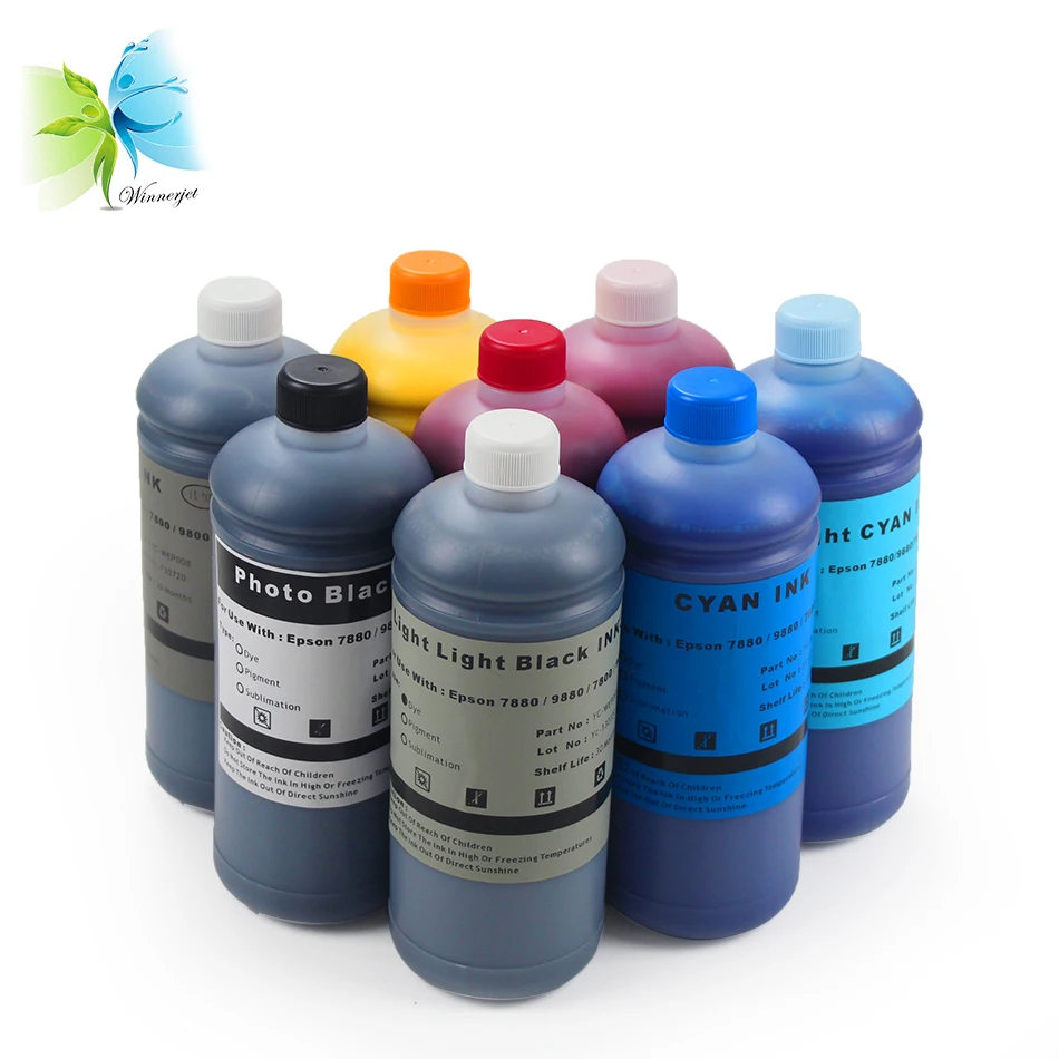 8 Colors Waterproof Chrome K3 Pigment Ink Refill For Epson 7800 9800 ...