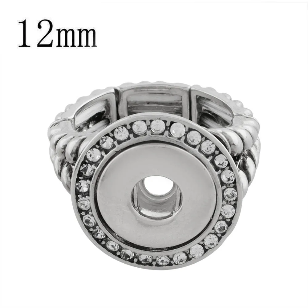 3pcs Elastic ring fit 12mm Snap Button Rings Elastic Design 12MM Glass ...