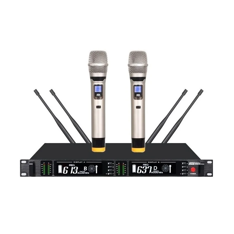 Bolymic Uhf True Diversity Dual Wireless Microphone System For ...