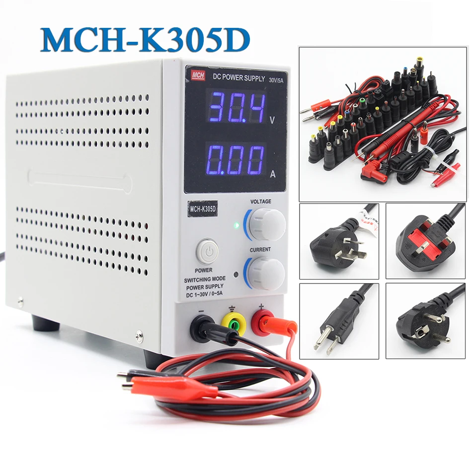 MCH K305D 220V/110v Mini Switching Regulated Adjustable DC Power Supply ...