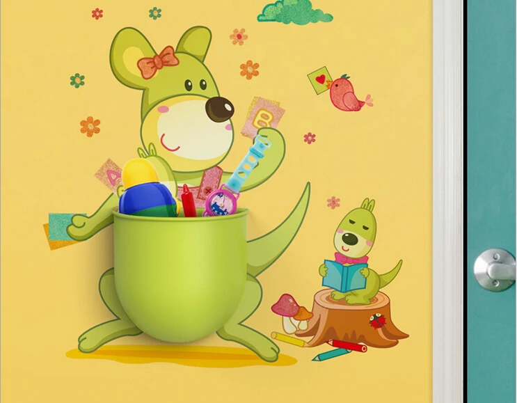 Creative Cute Wall Sticker Storage Box Cartoon Children Organizers ...