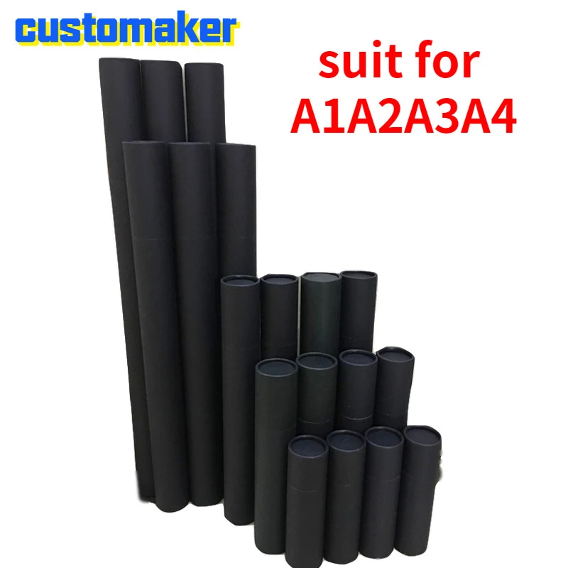 Black Cardboard Tube For Blueprints Art Container Paper Cylinder For ...