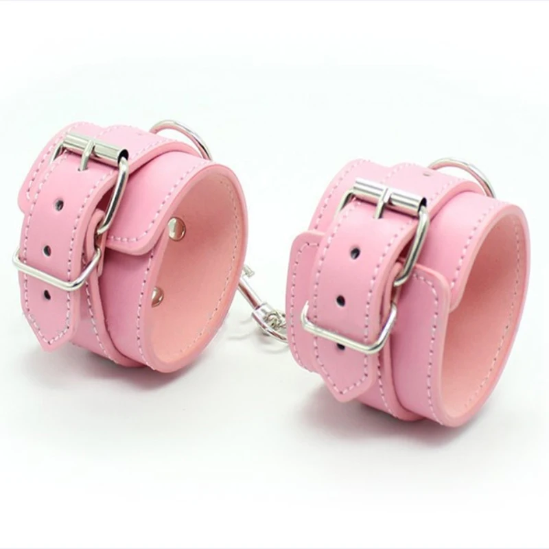Sex Toys Locking Wrist Cuffs With Chain Restraint Handcuffs Fetish Bondage Ankle Cuffs Adult
