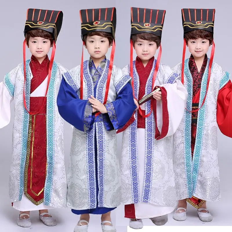 Chinese-Traditional-Hanfu-Costume-for-Child-Robe-coat-Hat-Ancient-Tang ...