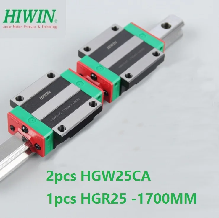 1 шт. линейная направляющая HIWIN рельса HGR25-L 1700 мм+ 2 шт. HGW25CA ...