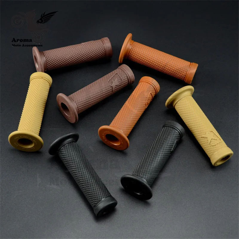 Universal-Motorcycle-Rubber-Handle-Bar-Grips-Cafe-Motorbike-Handle ...