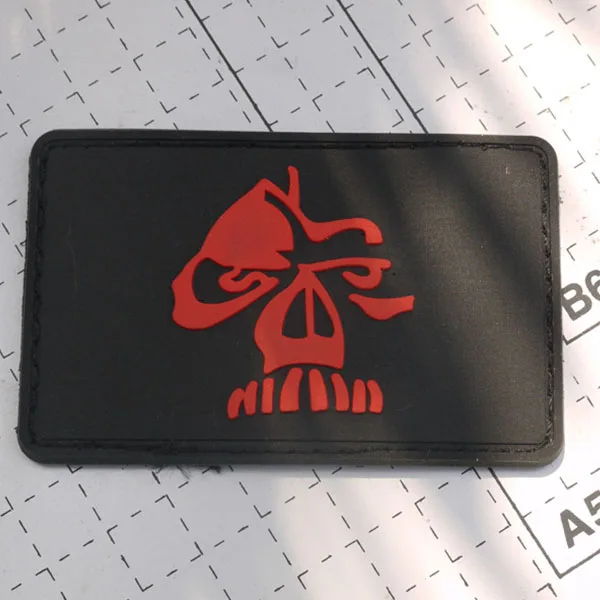 Red Skull Pattern 1 Piece 3D Badge Tactical Embroidered Hero Patch ...