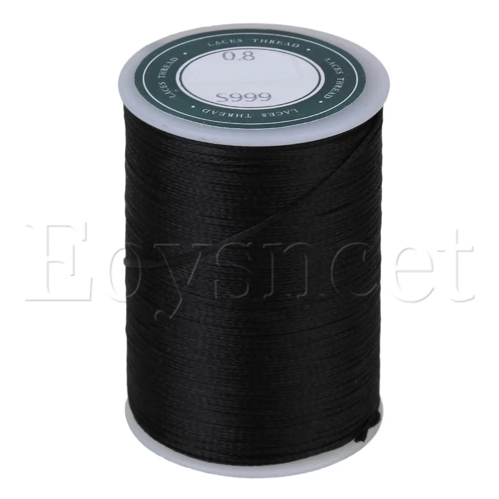 78m 0.8mm Black Flat Waxed Polyester Thread Cord For Handcraft Leather ...