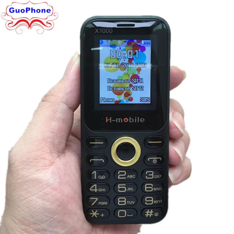 H Mobile X1000 Phone 1.8" Dual SIM Card Bluetooth Flashlight MP3 MP4 FM ...