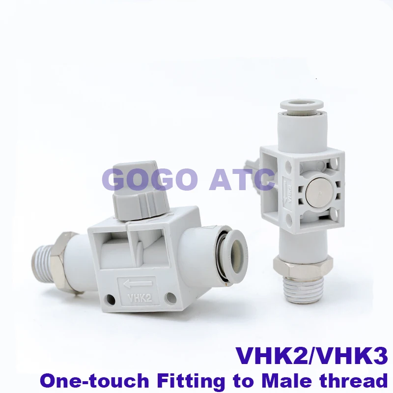 SMC 타입 핑거 밸브 VHK 시리즈 VHK2 VHK3 배기 원터치 피팅, 수나사 공압 스위칭 레귤레이터 밸브