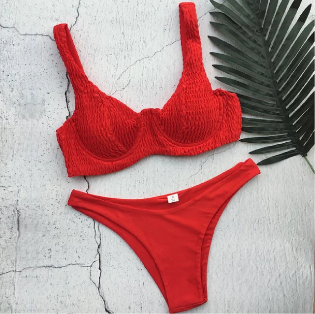Buy 2019 Summer Thong Bikini Set Swimwear Women Padded