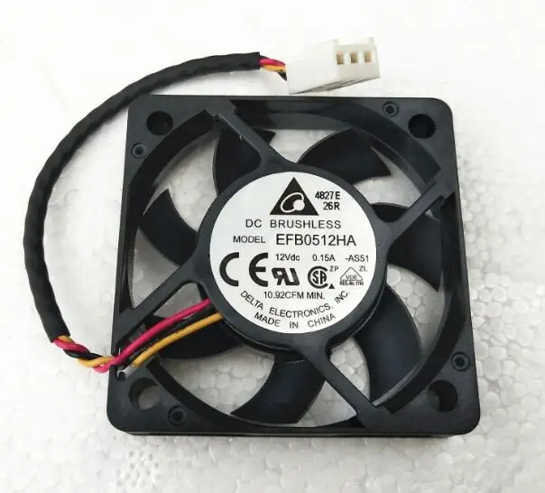 Original Delta 50105CM EFB0512HA 12V 0.15A 3-wire ultra-thin fan ...