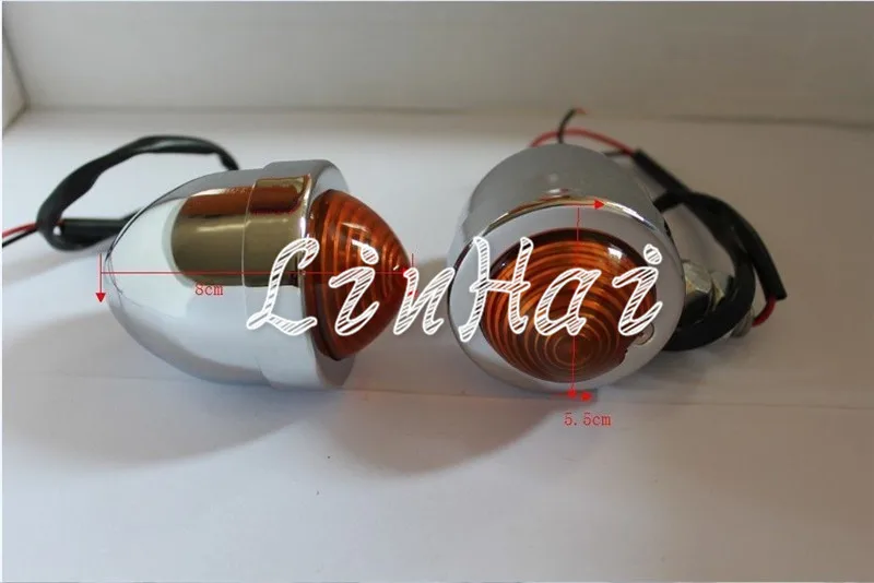 Custom Motorcycle Bike Chrome Metal Bullet Turn Signal Light Fit For ...