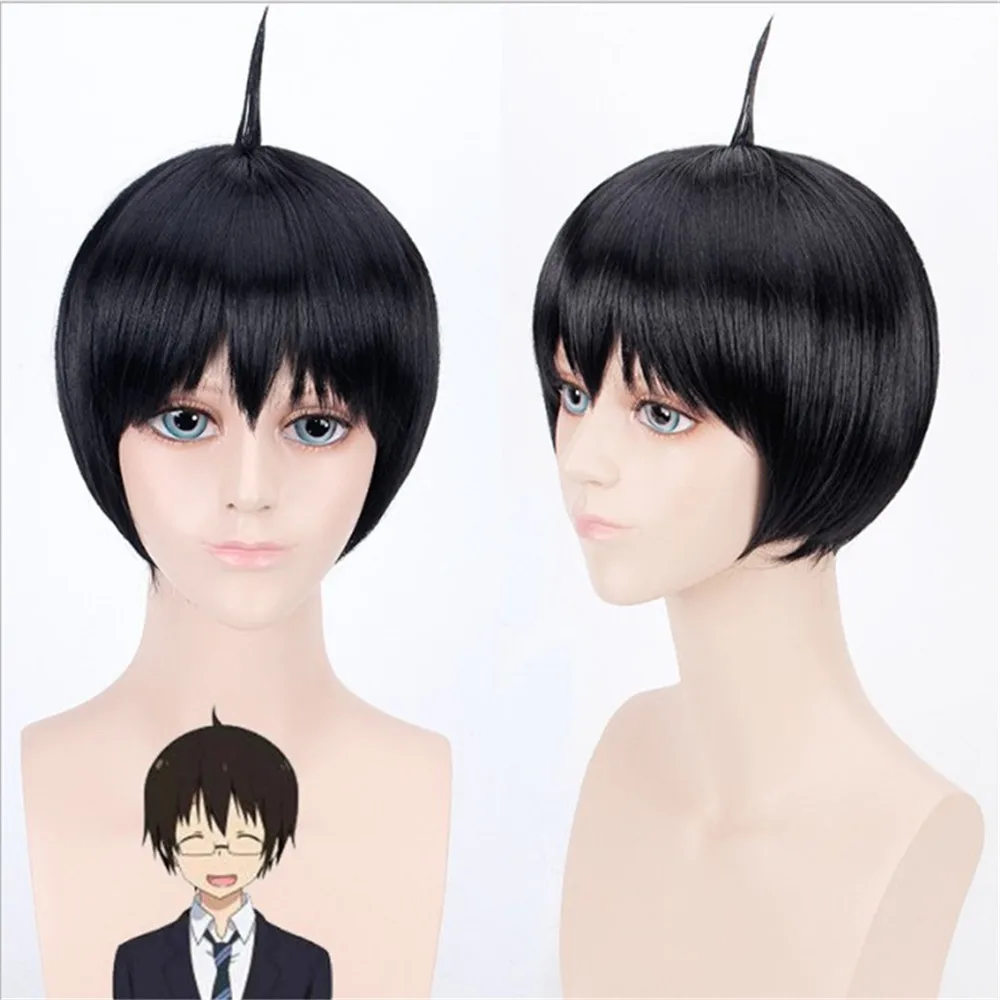 Anime Taihei Doma Straight Short Black Cosplay Wig Male Himouto Umaru ...