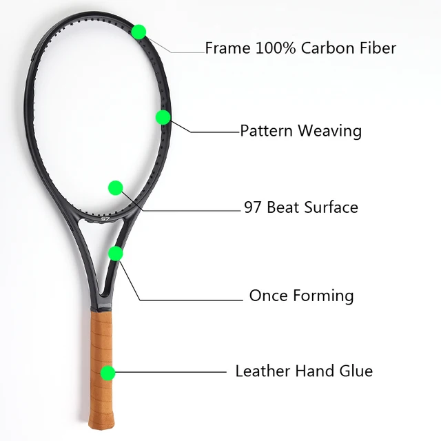 Aliexpress.com : Buy Black Carbon Fiber Tennis Racket Head Size 97 sq ...