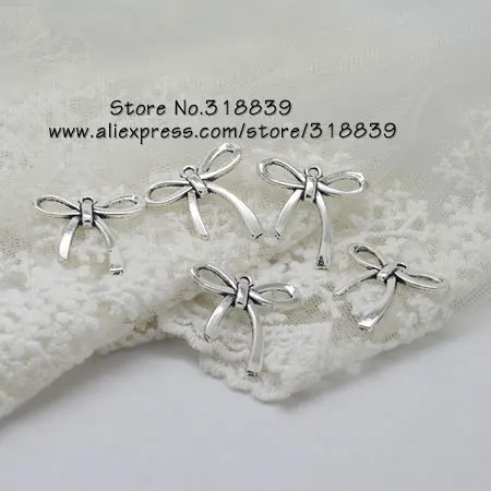 Bowknot Charm Antique Silver Metal Zinc Alloy Trendy Jewelry Bow Charms ...