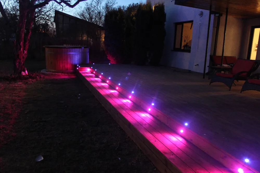 FVTLED RGB 10pieces Waterproof LED Recessed Floor Wall Step Lamps Patio ...