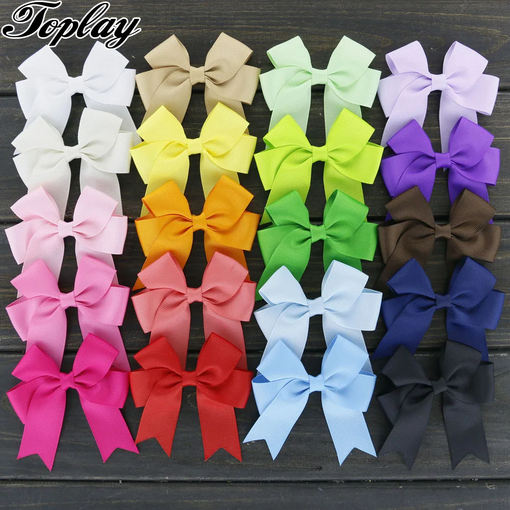 Toplay 160pcs/lot 3.3" Grosgrain Ribbon Hair Bow Kids Bow Cheerleading ...