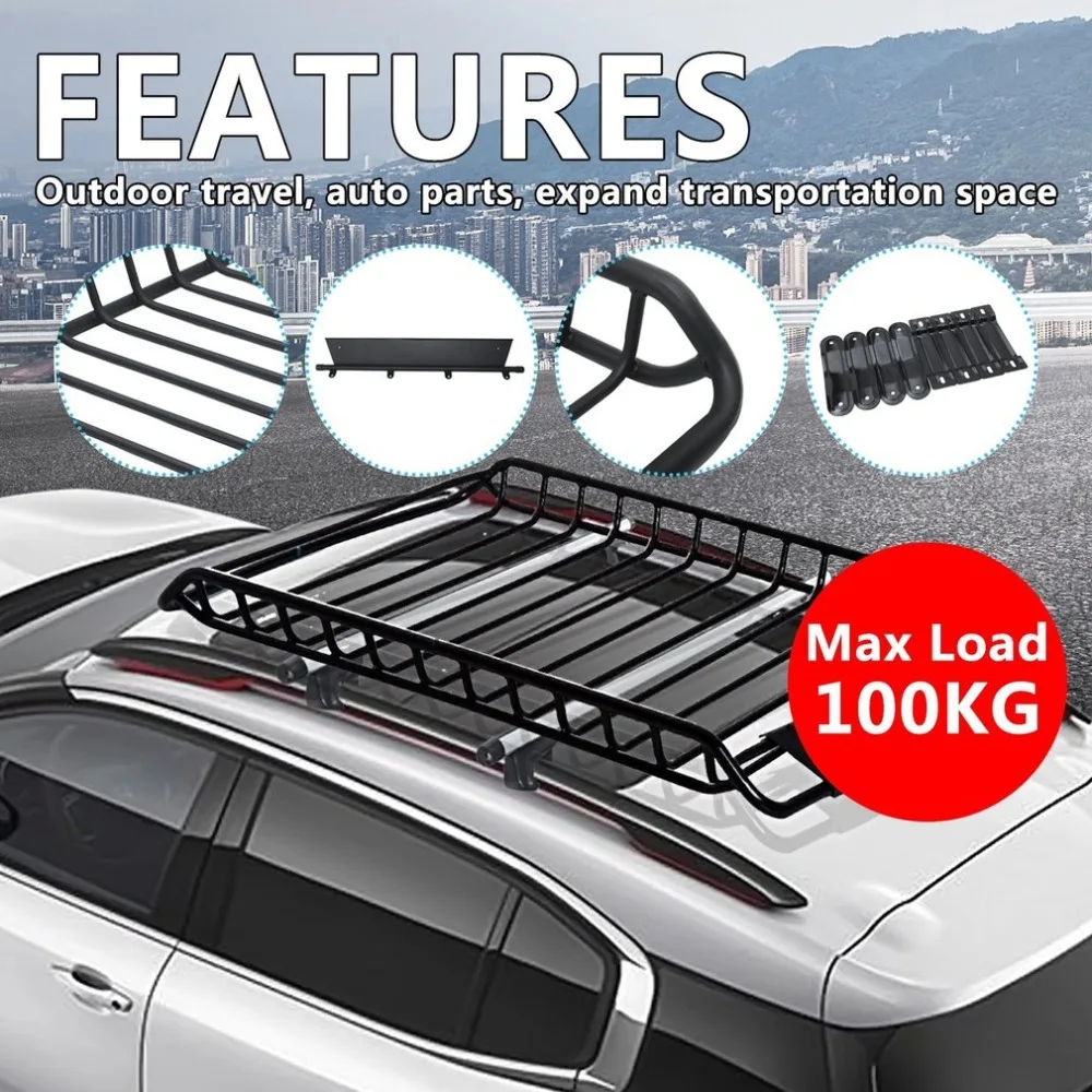 Universal Steel Roof Tray Platform Rack Luggage Box Carrier Car Roof ...