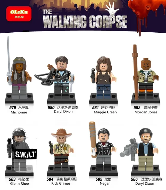 LEGOING The Walking Dead Figures zombie Michonne Daryl Dixon Maggie ...