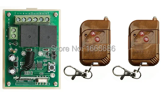 New DC 12V 2CH RF Wireless Remote Control Switch System 2X Transmitter ...