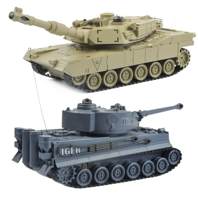 ET RC Tank 2 pcs/set 27Mhz 40Mhz 9CH RTR GE Tiger 103 VS US M1A2 Remote ...