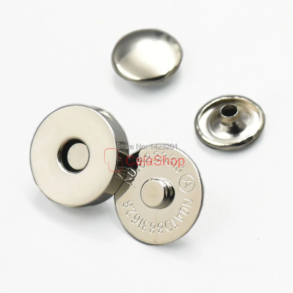 20 Sets / Lot 14mm 9/16" Magnetic Snaps Purse Double Rivet Closures ...