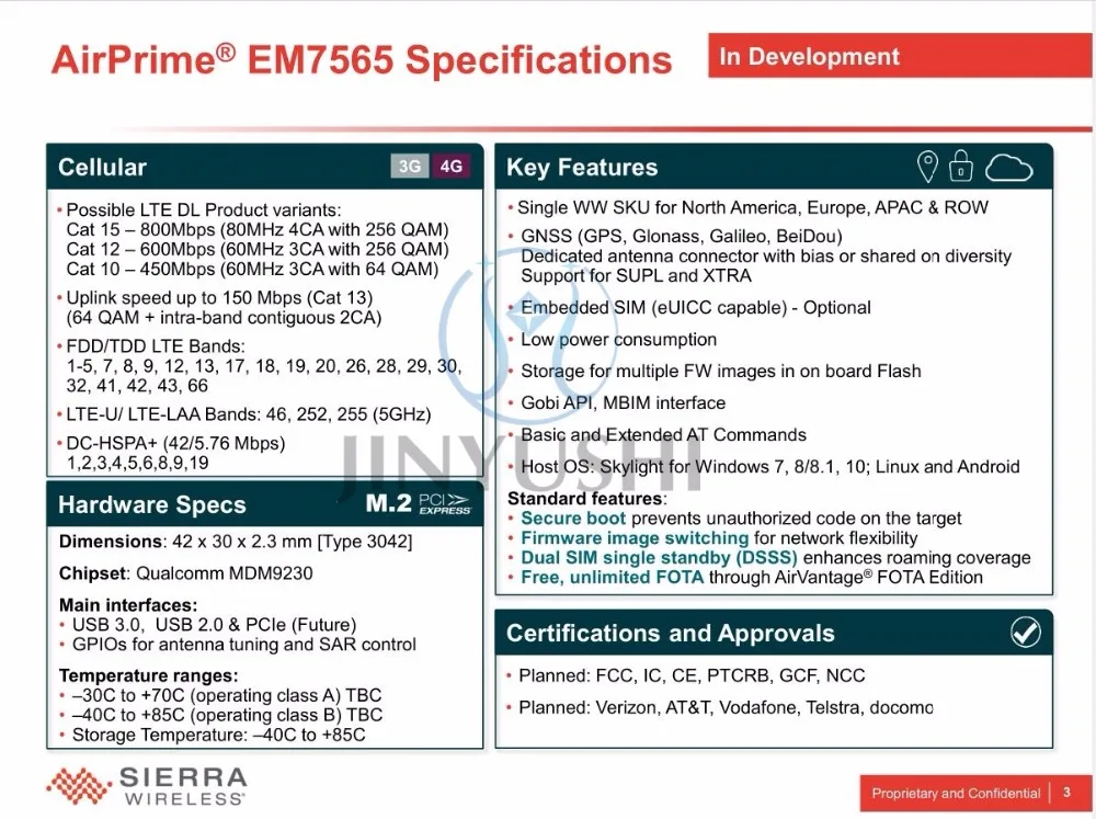 China Low Price Sierra Wireless EM7565 M.2 FDD/TDD 4G-5G Module LTE-U ...