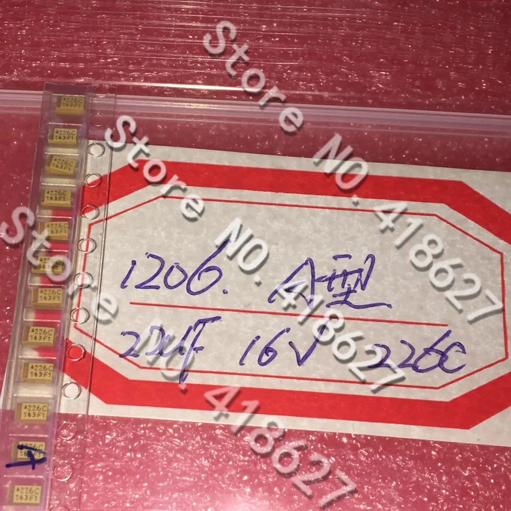 Capacitor de tântalo smd 100 20 uf 16v 226c tipo a 3216/1206 ...