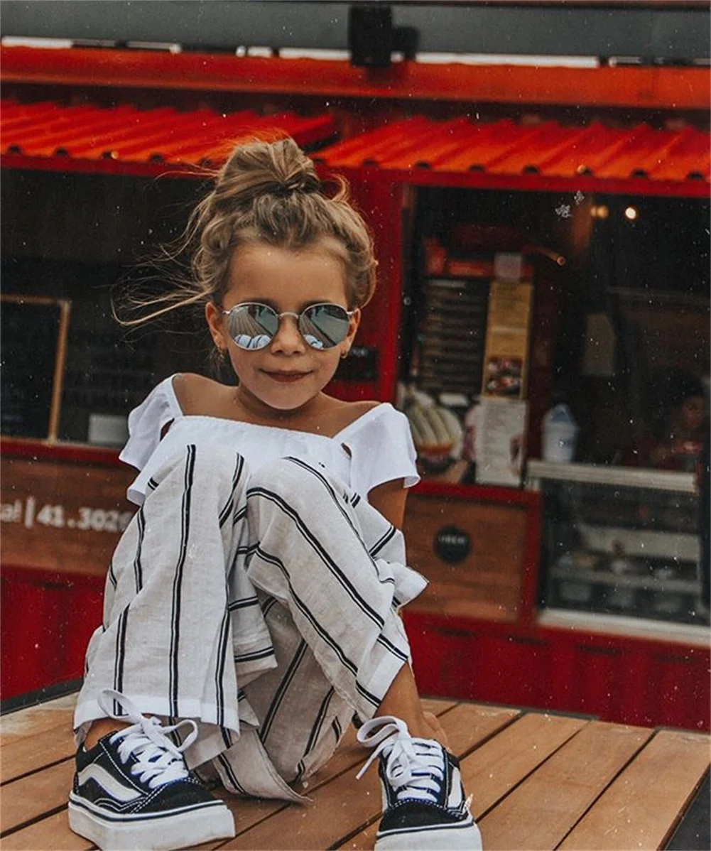 Pudcoco/Летняя одежда для маленьких девочек короткие топы в полоску с ...