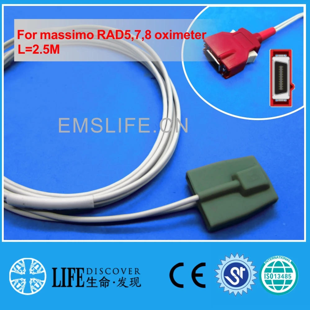 Long-cable-child-silicone-finger-tip-spo2-sensor-For-massimo-RAD5-7-8 ...