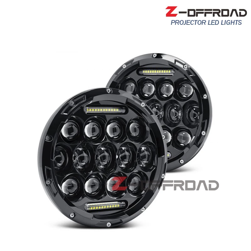 For land rover defender headlamp 7" LED headlight assembly 7inch plug ...